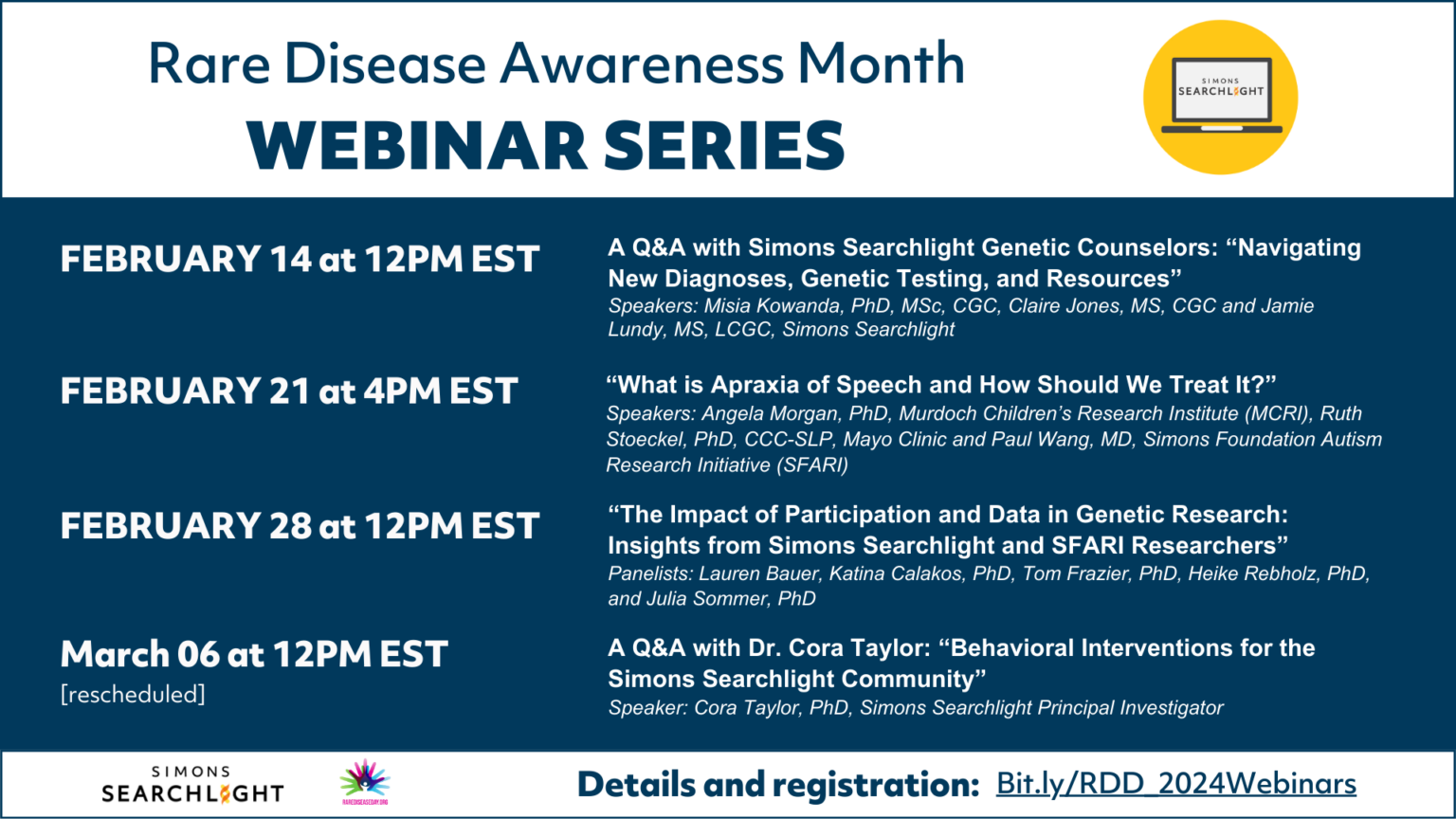 Simons Searchlight | Rare Disease Awareness Month: Webinar Series